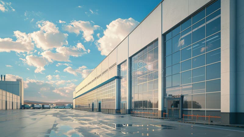 Massive Industrial Warehouse Complex: Modern Architecture, Steel, and ...