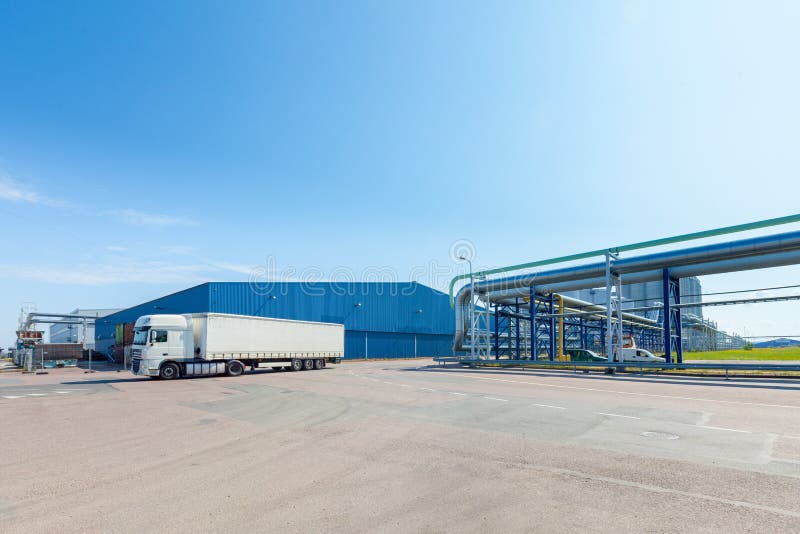 Industrial Warehouse Complex in Port Stock Image - Image of boat ...