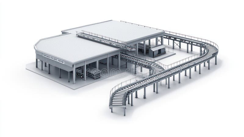 Industrial Warehouse Design Featuring Loading Dock and Conveyor System ...