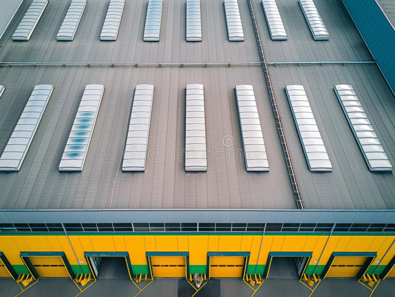 Industrial Warehouse Exterior with Loading Docks Stock Photo - Image of ...