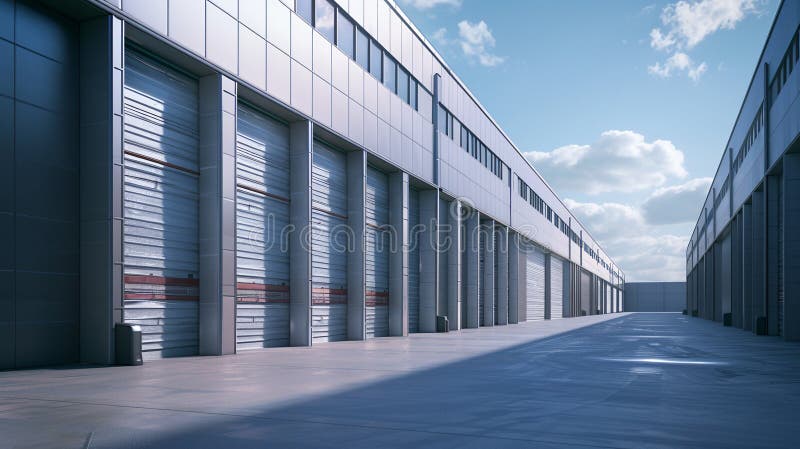 Modern Industrial Warehouse Exterior: Sleek Design, Functional ...