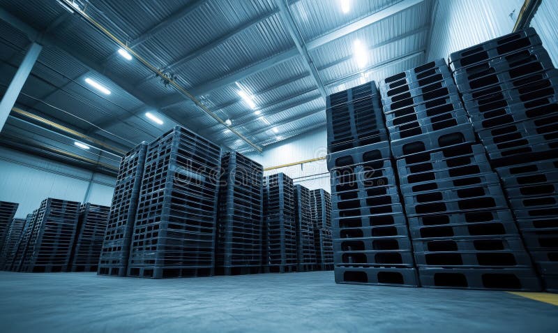 Plastic Pallets. Warehouse Details Stock Image - Image of horizontal ...