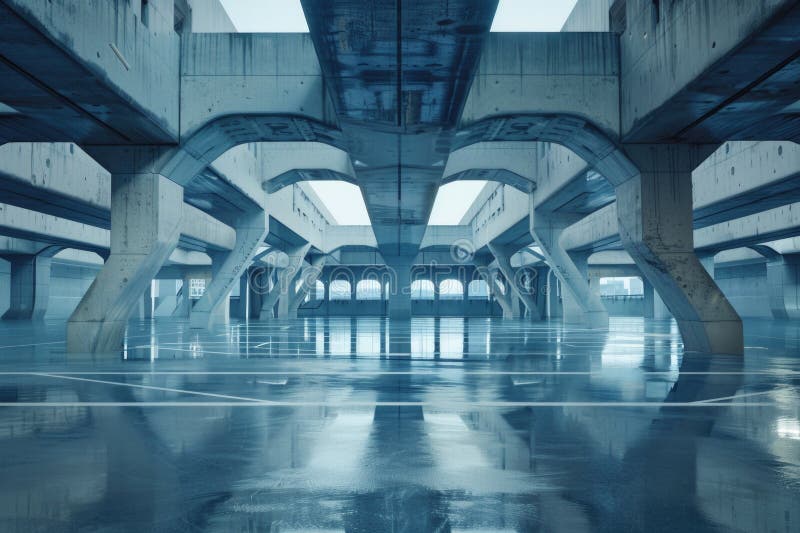 Industrial Warehouse Interior Stock Image - Image of structure ...