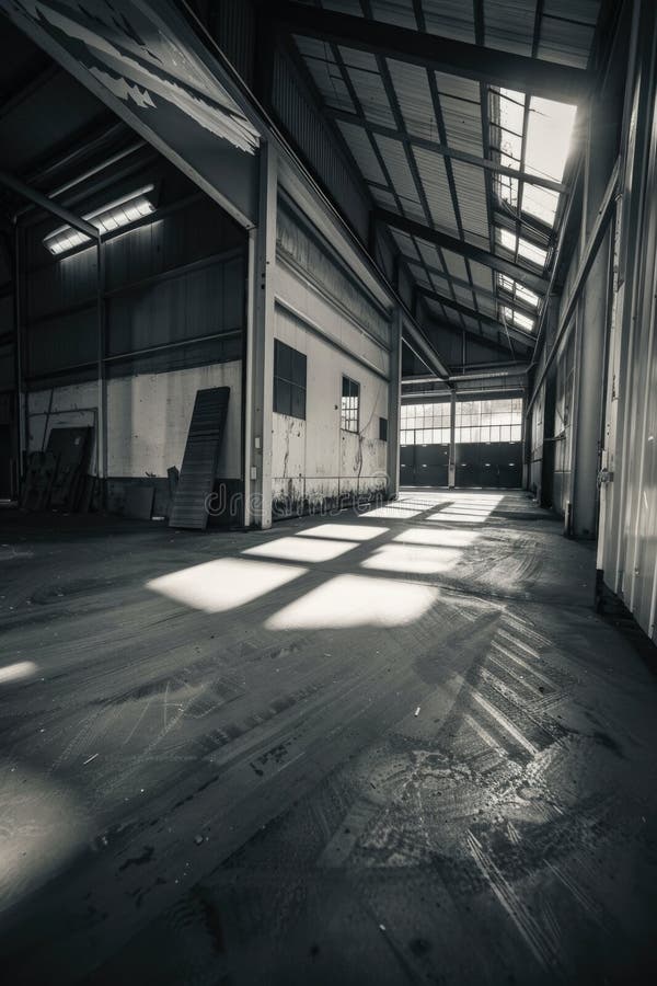 Industrial Warehouse Interior Stock Image - Image of empty, generated ...