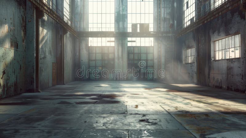 Industrial Warehouse Interior, Empty Space, Low Angle View Stock Photo ...