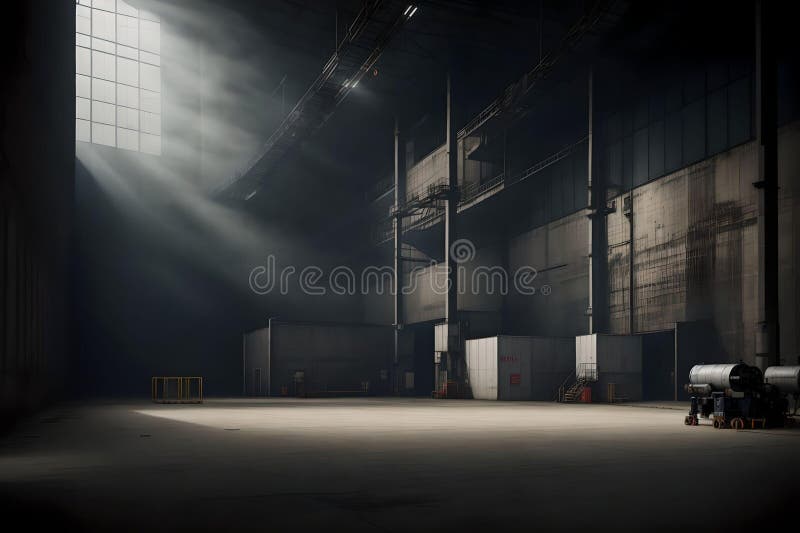 Industrial Warehouse Interior and Light from Windows. Stock ...