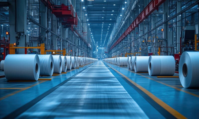 A Modern Manufacturing Plant Featuring Advanced Robotic Arms and ...