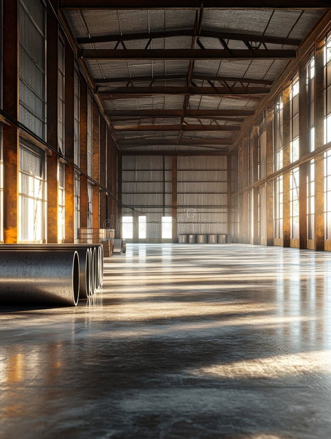 Abandoned Industrial Warehouse Rows Large Windows Stock Photos - Free ...