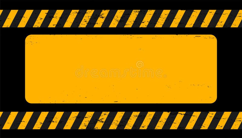 Industrial Warning Alert Yellow Banner with Empty Space Stock Vector ...