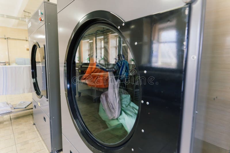 Industrial Wash Machine for Washing a Big Amount of Textiles Stock ...