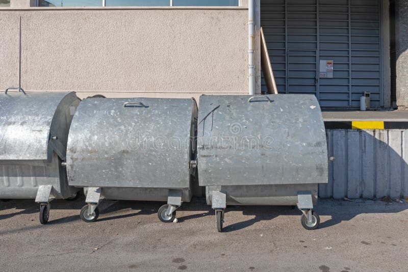 Industrial Waste Containers Stock Image - Image of environment, silver ...