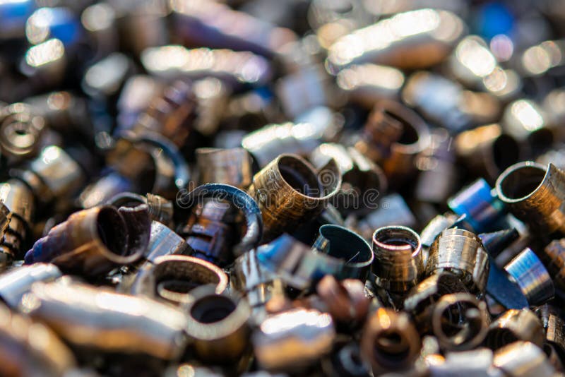 Turning waste chips stock photo. Image of figured, shavings - 164490076