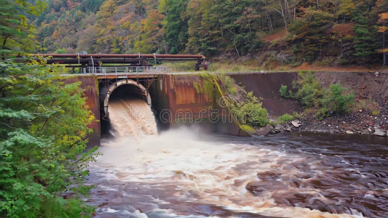 Industrial Waste Polluting River from Rusty Pipe Stock Video - Video of ...