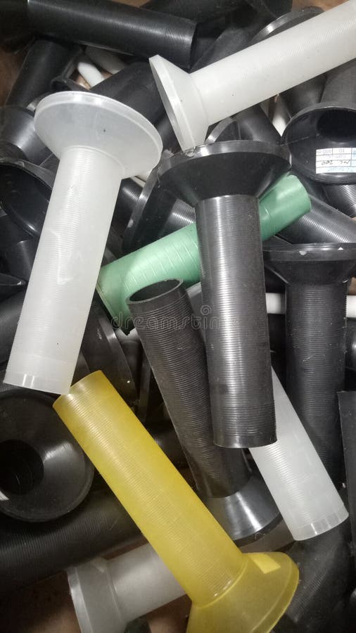 Industrial Waste Thread Roller Plastic Cones Stock Photo - Image of ...