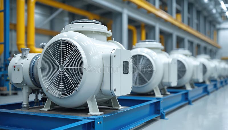 Industrial Water Condenser Pumps Array, HVAC Air Conditioning System ...