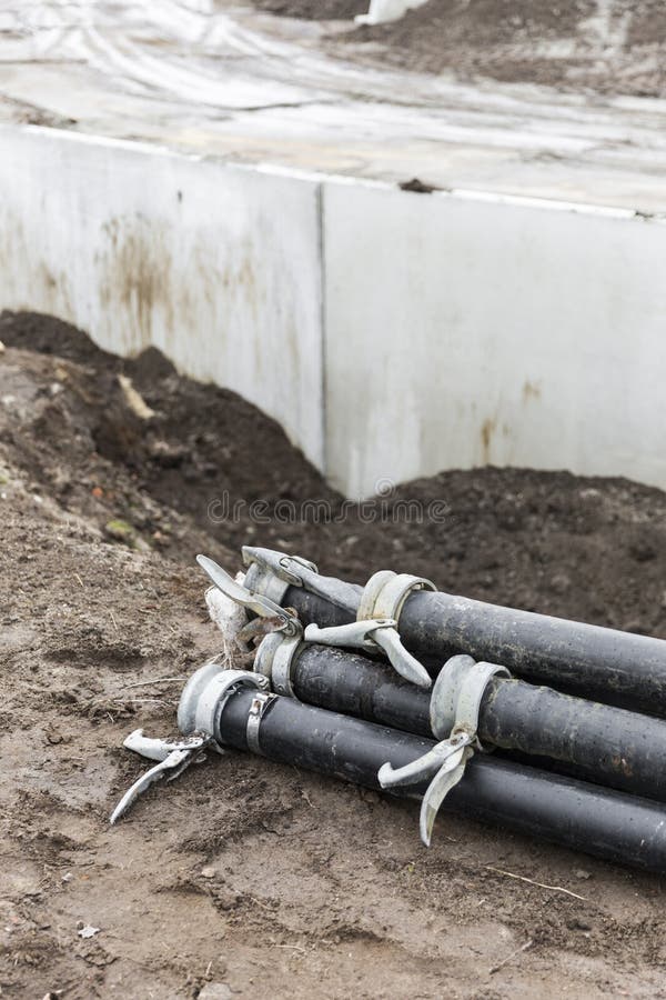 Industrial Water Pipes Stacked Ready for Useage Stock Image - Image of ...
