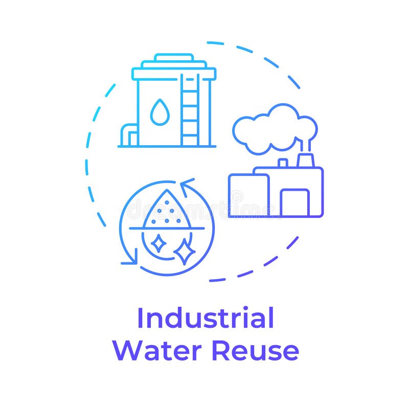 Industrial Water Reuse Blue Gradient Concept Icon Stock Vector ...