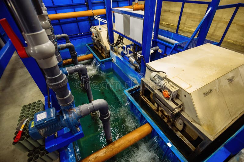 Industrial Water Treatment System in Fish Farm Stock Image - Image of ...