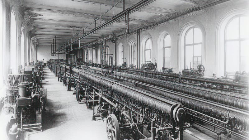 Industrial weaving factory stock photo. Image of automated - 385871086