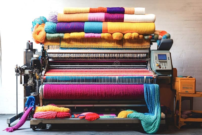 Industrial Textile Loom Weaving Vibrant Fabrics Stock Photos - Free ...