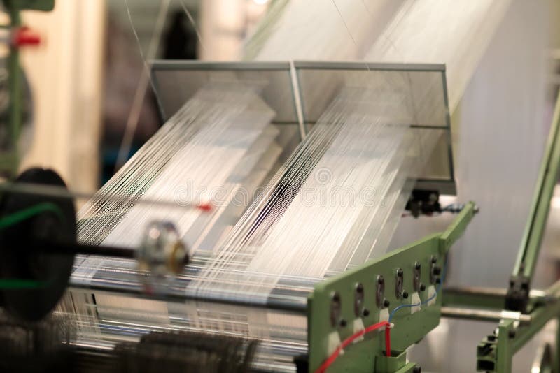 Industrial Weaving Manufacturing Machine Stock Photo - Image of ...