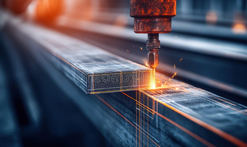 Industrial Welding Process with Sparks and Steel Precision Stock ...