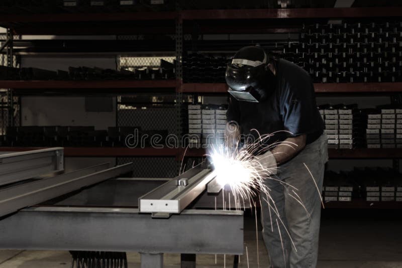 Industrial Welding with Sparks Stock Image - Image of welding, sparks ...