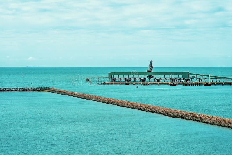 Industrial Wharf with Ship Loading Facilities Stock Image - Image of ...