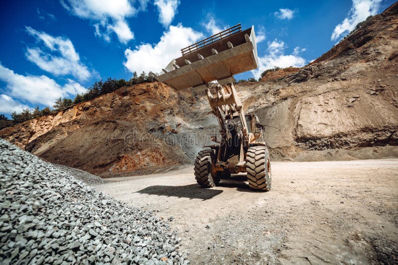 Industrial Wheel Loader Working on Construction Site. Industrial ...