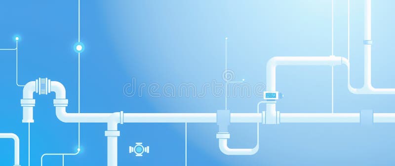 Industrial White PVC Pipe System with Multiple Joints and Valves ...