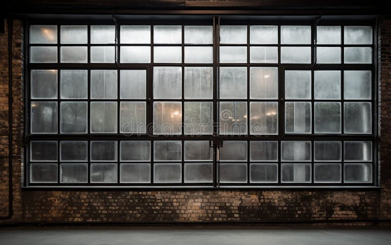 Industrial Windows Large Steel-framed Windows. Stock Illustration ...