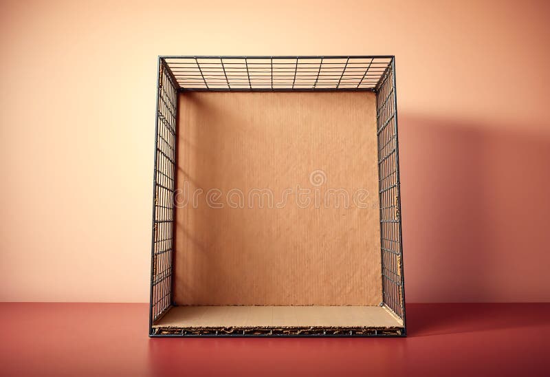 Industrial Wire Frame Box Showcase Stock Illustration - Illustration of ...