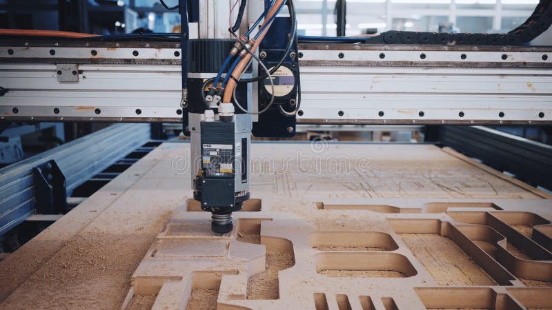 Industrial Wood Carving Machine. Media. Automated Machine Cutting ...