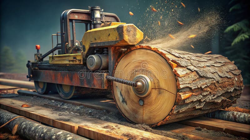 Industrial Wood Log Debarking Machine Efficient Forestry Process for ...