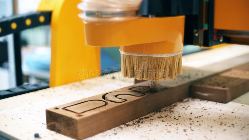 Industrial Woodworking CNC Milling Machine in Action Stock Photo ...