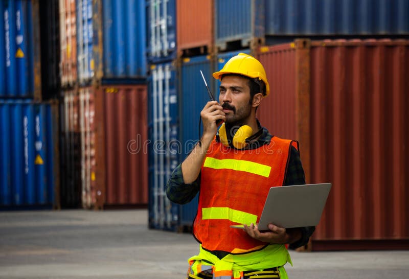 Industrial Worker is Controlling Container Loading in Import-export ...