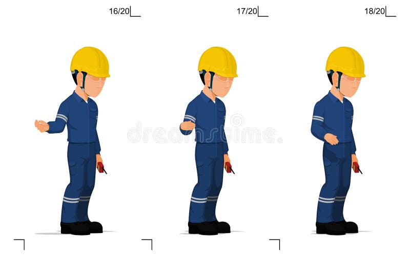An Industrial Worker is Explaining Something on the Floor Stock Vector ...