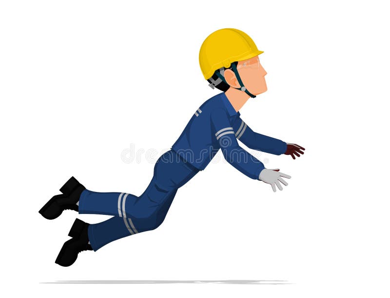 An Industrial Worker is Falling Down Stock Vector - Illustration of ...