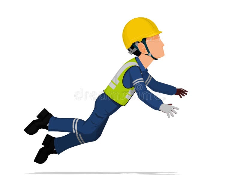 An Industrial Worker is Falling Down Stock Vector - Illustration of ...