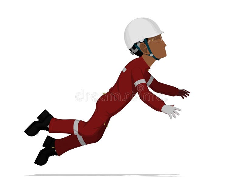 An Industrial Worker is Falling Down Stock Vector - Illustration of ...