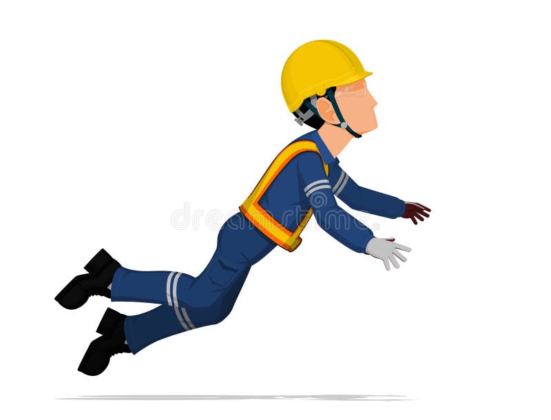 An Industrial Worker is Falling Down Stock Vector - Illustration of ...
