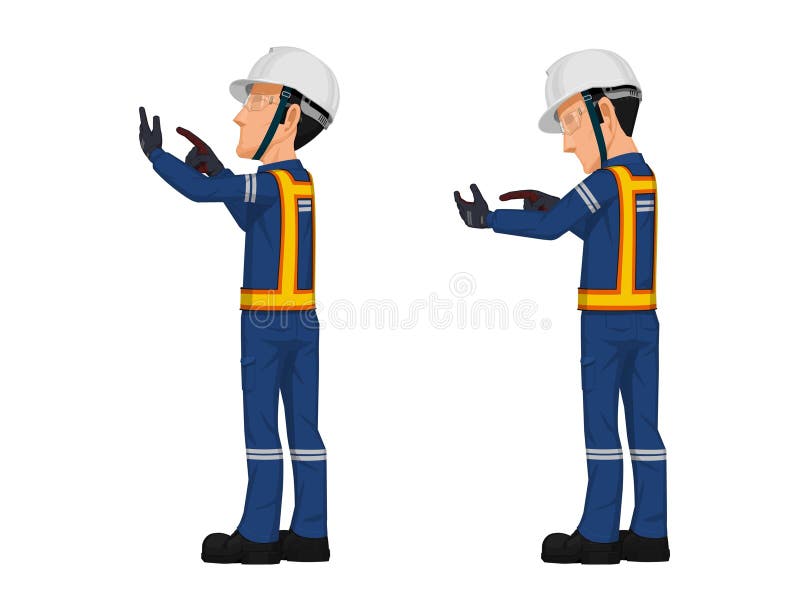 Industrial Worker is Holding Something on White Background Stock Vector ...