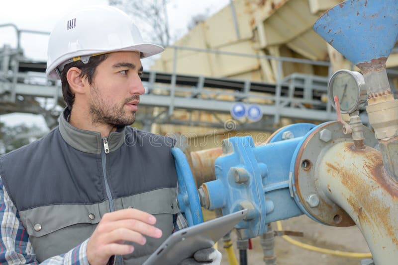 Industrial Worker Holding Tablet Stock Photo - Image of project ...