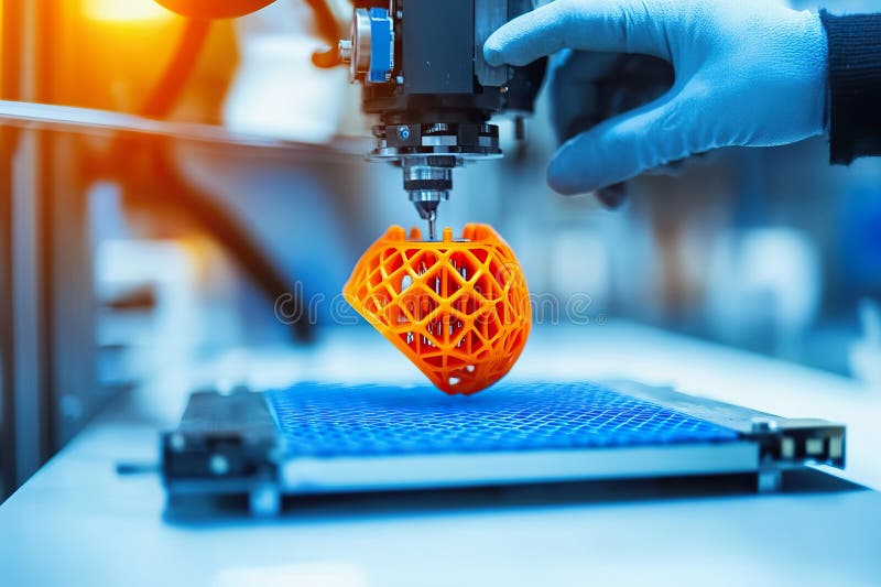 Industrial Worker Operating 3d Printer for Modern Manufacturing Process ...