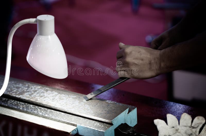 Scraping Slide Way of the Old Bed Machine Stock Image - Image of frame ...