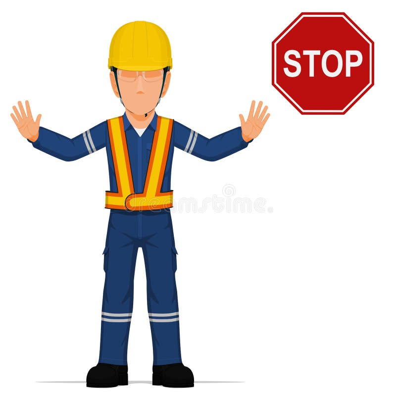 Worker Ppe Stop Stock Illustrations – 128 Worker Ppe Stop Stock ...
