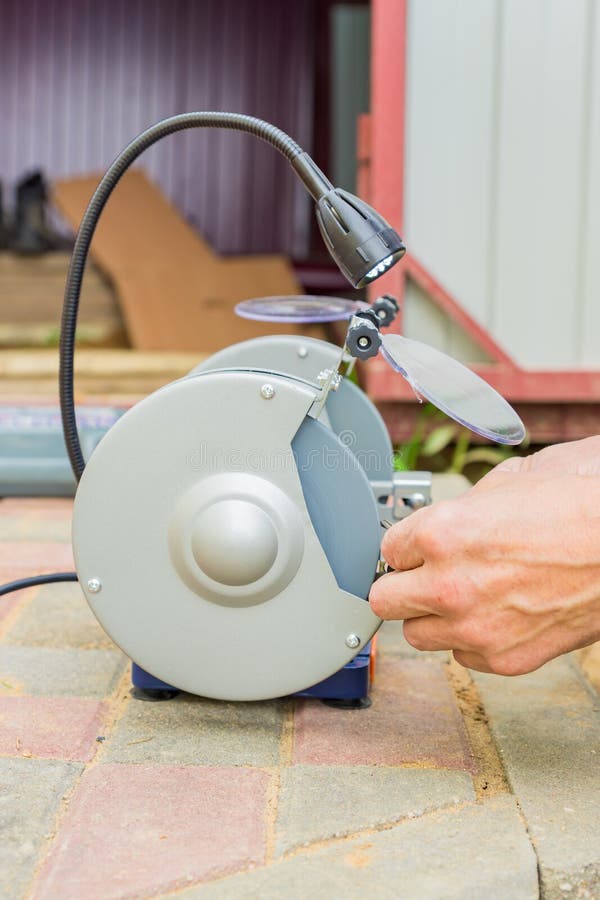 Industrial Worker Sharpening Drill with Grindstone Abrasive Disc Cutter ...
