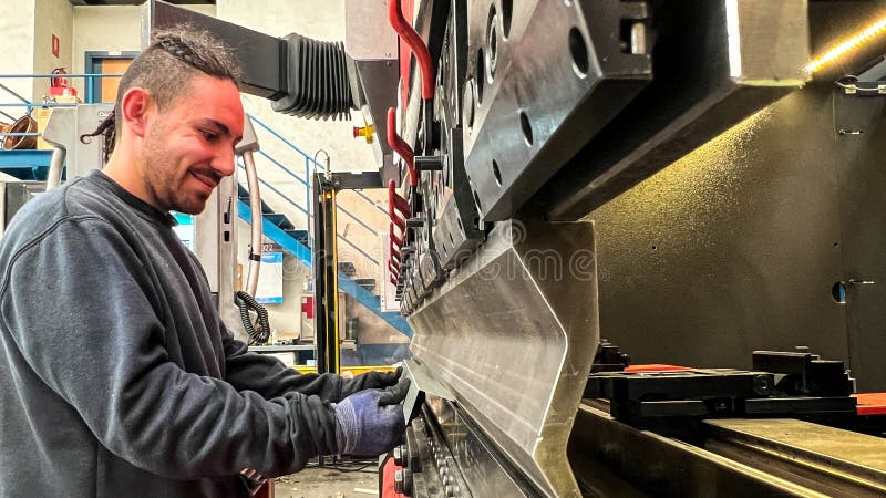 Industrial Worker in Sheet Metal Component Factory Stock Image - Image ...