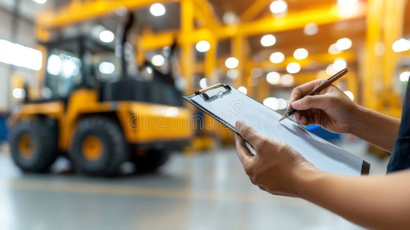 Industrial Worker Taking Notes in Warehouse Setting Stock Illustration ...