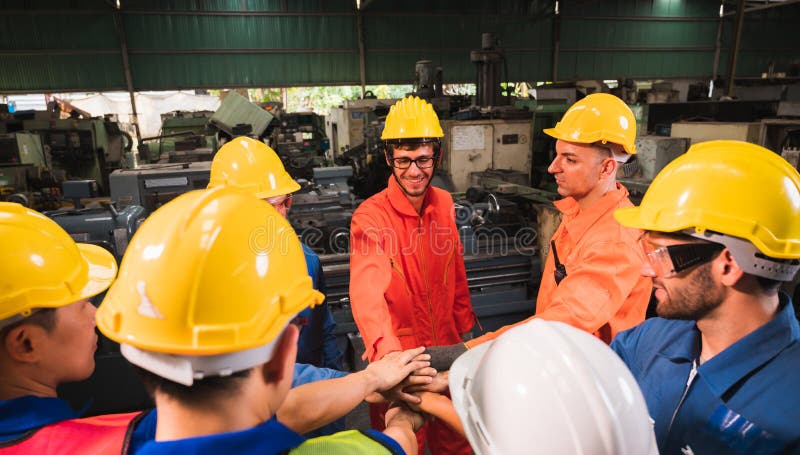 The Industrial Worker Team in a Large Industrial Factory with Many ...